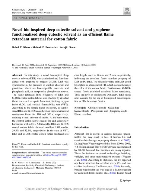 Novel Bio Inspired Deep Eutectic Solvent And Graphene Functionalized Deep Eutectic Solvent As An