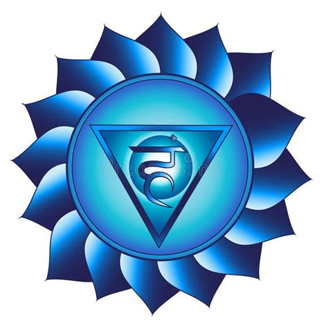 Vishuddha Chakra Fifth Throat Chakra Symbol Stock Vector