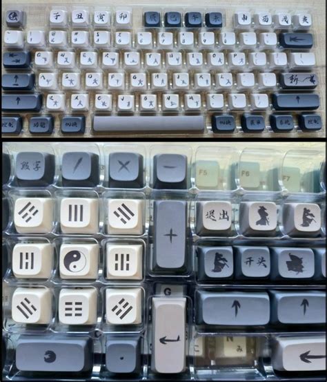 俠客行鍵帽 水墨風格 全套135鍵 Xda統一高度 Pbt熱昇華工藝 Rgb不透光 水口出廠已處理 適用市面多種配列機械鍵盤 Chinese Martial Arts Pbt Keycaps