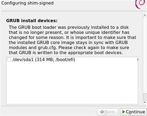 lubuntu 20 04 error configuring shim signed grub install devices on