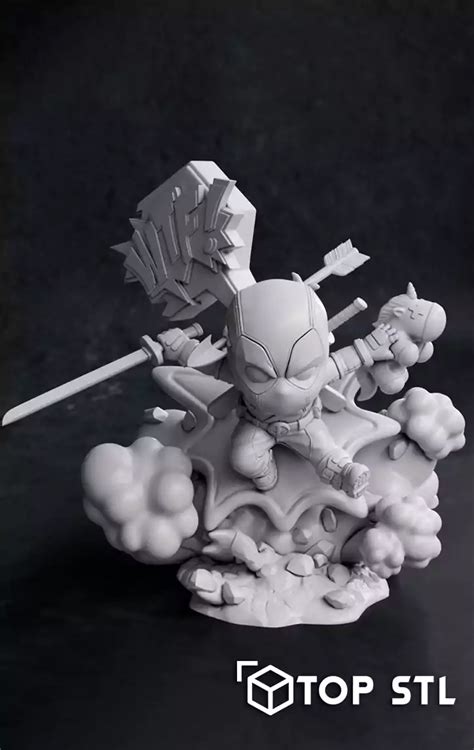 Deadpool Chibi 3d Print Stl Model Top Stl