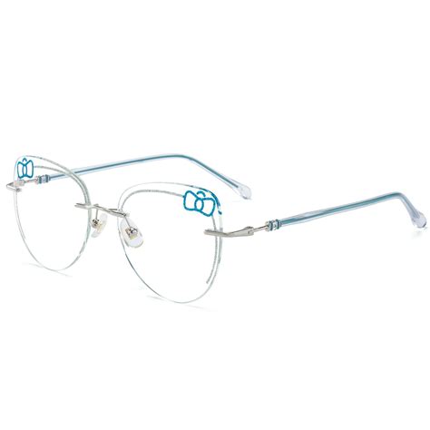 Hello Kitty Pink And Silver Rimless Glasses Rimless