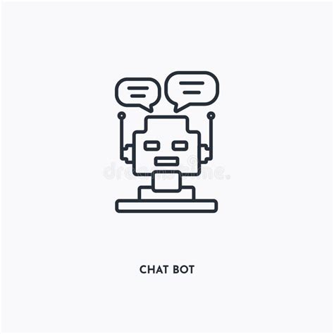 Chat Bot Outline Icon Simple Linear Element Illustration Isolated Line Chat Bot Icon On White