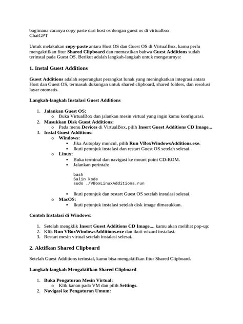 Chatgpt 2 Virtualbox Sharing Folder Between Guest Pc And Host Pc Pdf