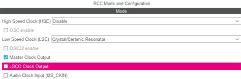 solved how to i route the internal hsi16 clock to mco pin