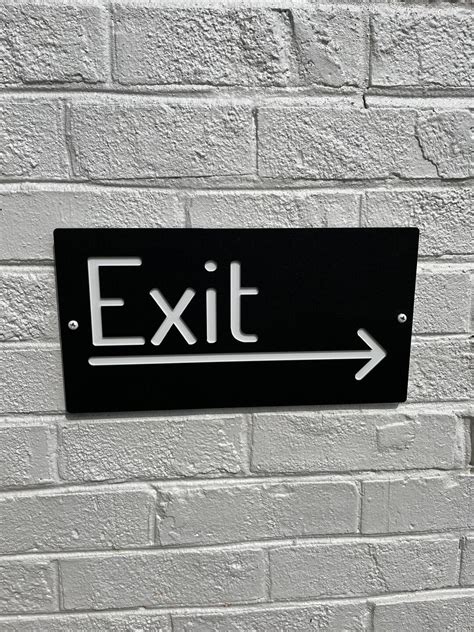 Exit Sign Exit Sign With Arrow Etsy