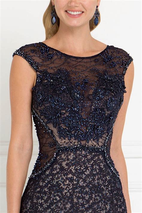 Navy Lace Mermaid Long Prom Dress Formal For 34299 The Dress Outlet