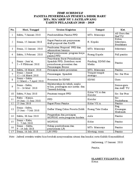 Time Schedule Fix Pdf