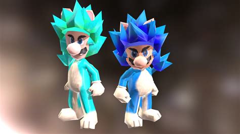 Mario And Luigi 64 Giga Cat Blue Download Free 3d Model By The