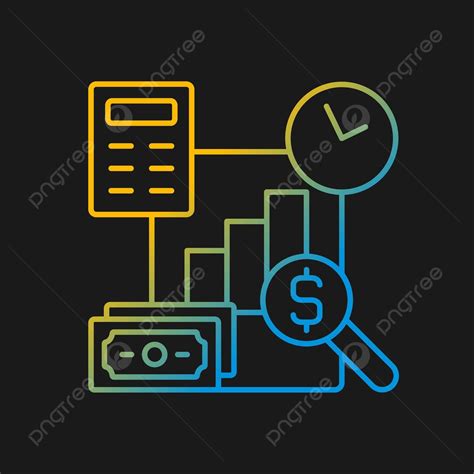 Gradient Vector Icon For Dark Theme Depicting Financial Management Vector Sign Graph