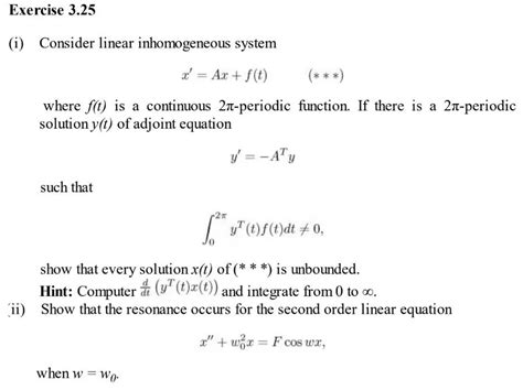Solved Exercise 3 25 I Consider Linear Inhomogeneous Chegg