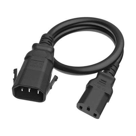 Iec C14 Naar C13 Zwart 05m P Lock 250v 10a Powercordnl