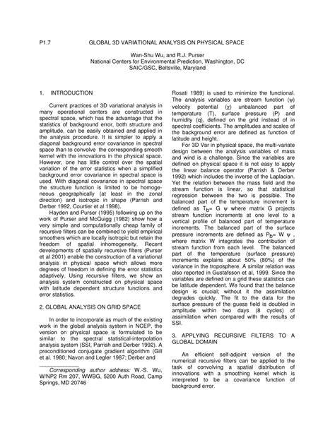 Pdf Global 3d Variational Analysis On Physical Space