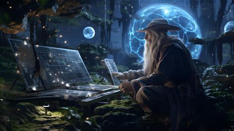 Premium Ai Image A Tech Wizard Exploring Complex Data Structures In A