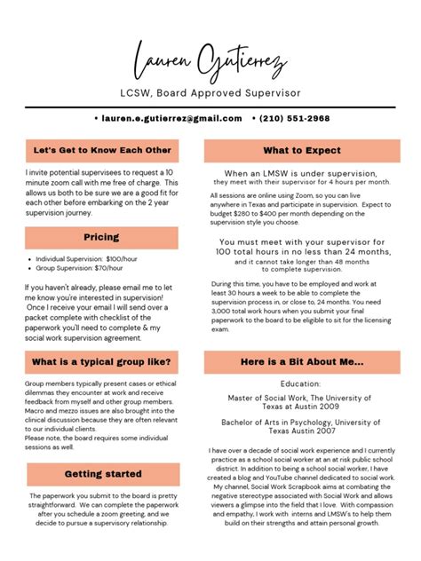 Lcsw Supervision Information 1 Pdf Social Work Psychology