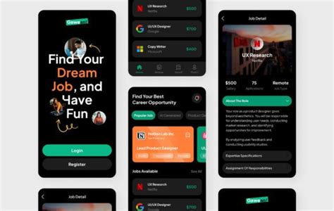job finding mobile app ui kit graphic by betush · creative fabrica