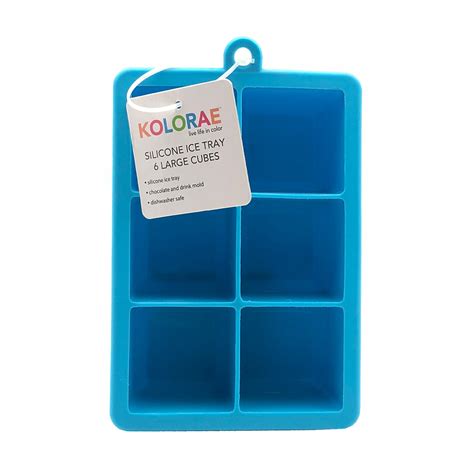 Kolorae Silicone Ice Tray 6 Large Cubes Blueoco