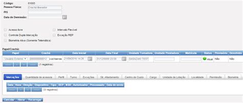 RH Linha Datasul TSA Configurar um crachá do tipo liberador Central de Atendimento TOTVS