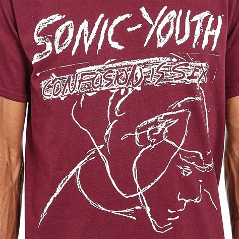 Sonic Youth Confusion Is Sex T Shirt Burgundy Hhv