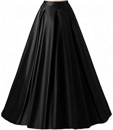 Diydress Womens Long Fashion High Waist A Line Satin Skirts With