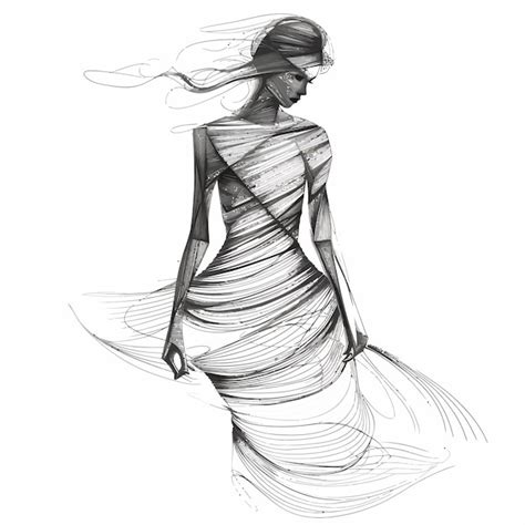 Premium Vector Abstract Sketch Of A Woman Vector
