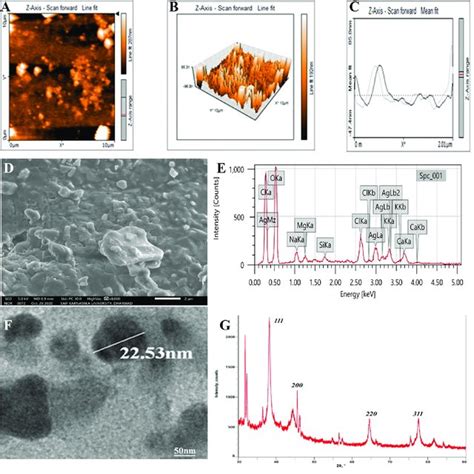 A Afm 2d Image B Afm 3d Image C Afm Particles Size