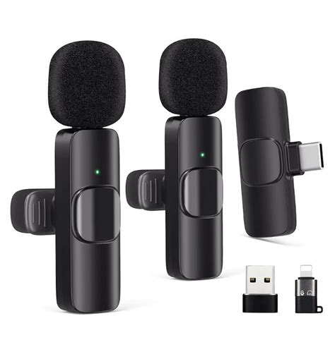 Gicorino 안드로이드 폰 및 컴퓨터노트북용 무선 라발리에 마이크 소음 감소 칩이 있는 마이크 플러그 티몬