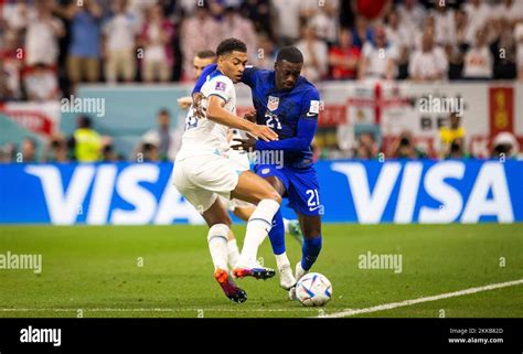 Doha Qatar 25th Nov 2022 Jude Bellingham England Timothy Weah