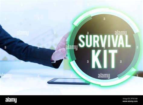 Conceptual Display Survival Kit Concept Meaning Emergency Equipment