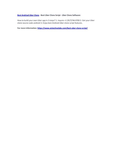 PPT Best Andriod Uber Clone Best Uber Clone Script Uber Clone