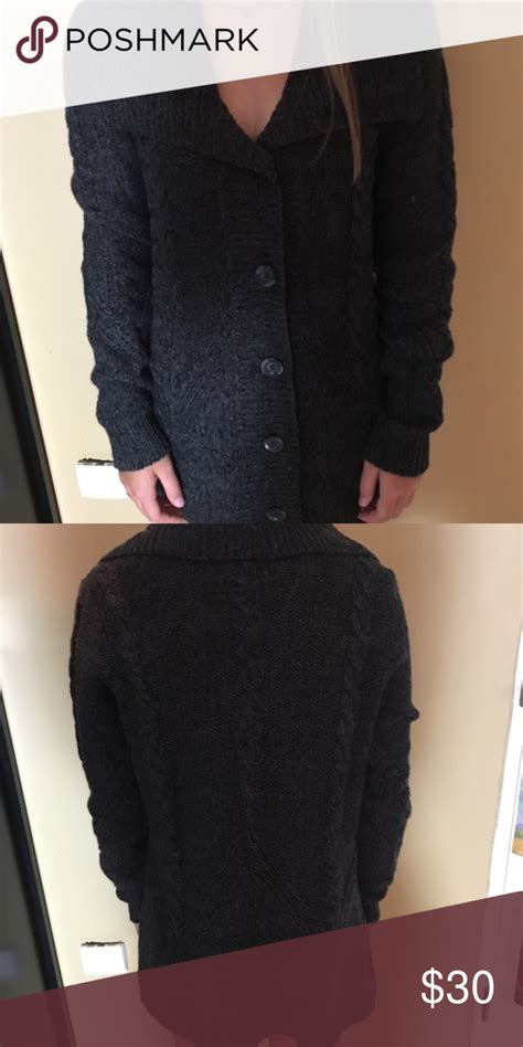 Cozy Button Down Gray Sweater Knit Button Up Sweater For Daywear