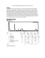 GC Lab Report Docx Gas Chromatography Analysis Of Recreational Alcohol Purpose The Purpose Of