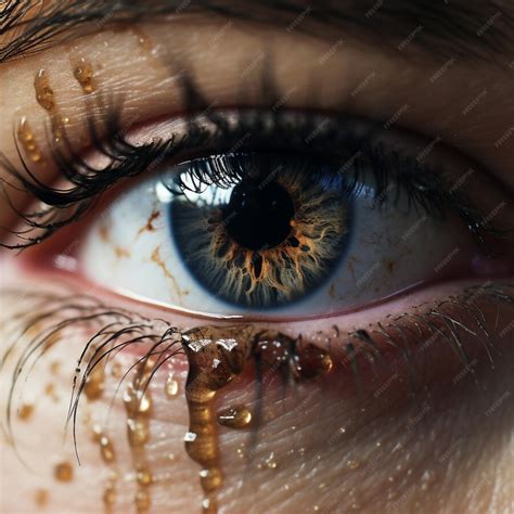 Close Up Mata Wanita Iris Dan Pupil Premium Ai Generated Image