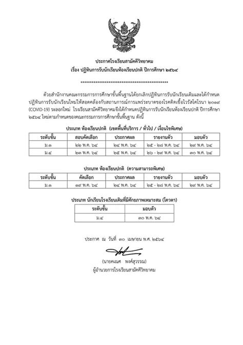 ประกาศ โรงเรียนสามัคคีวิทยาคม โรงเรียนสามัคคีวิทยาคม