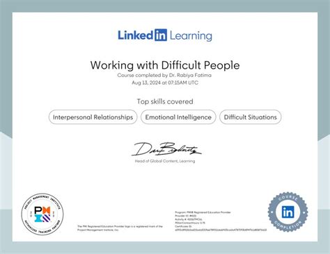 Dr Rabiya Fatima On Linkedin Certificate Of Completion
