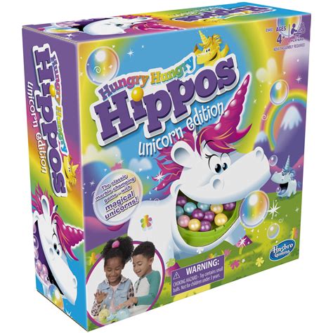 Hasbro Gaming Hungry Hippos Stf9 Unicorn Edition Pre School Board Game