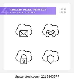 Purposes Cloud Computing Pixel Perfect Rgb Stock Vector Royalty Free 2296708551 Shutterstock