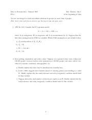 Intro To Econometrics Pdf Intro To Econometrics Summer Due Monday July Ps At The