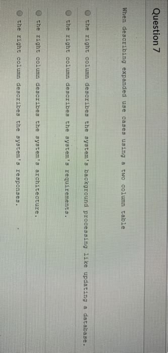 solved question 7 when describing expanded use cases using a