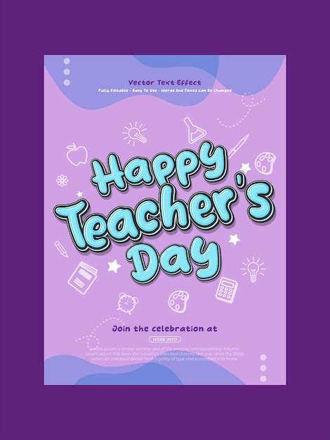 Premium Vector Vector Teachers Day Greeting Card Template With