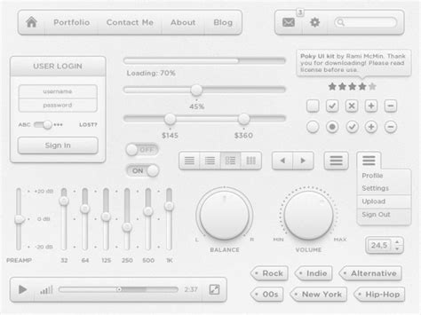 Éléments D interface Utilisateur Complète Avec Interface Blanc PSD Gratuite