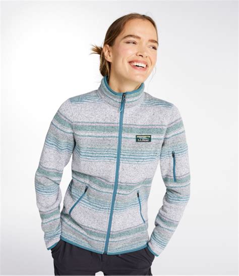 Womens Llbean Sweater Fleece Full Zip Jacket Print Fleece At Llbean