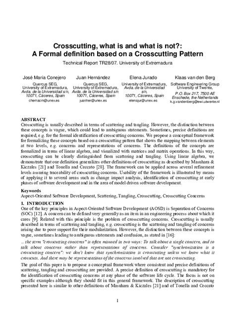 Pdf Crosscutting What Is And What Is Not A Formal Definition Based