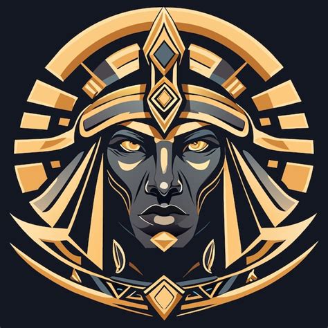 Rostros Egipcios Antiguos En Diseño Plano Vector Premium