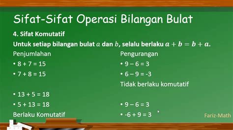 Sifat Sifat Operasi Bilangan Bulat Homecare24