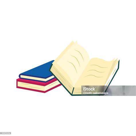 Buku Tertutup Dan Terbuka Dengan Sampul Berwarnawarni Dan Halaman