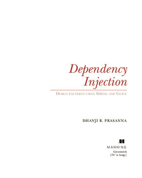 Dependency Injection Design Patterns Using Spring And Guice Pdfepub Version Downloadable