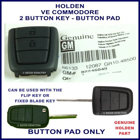 Holden Ve Commodore 2 Button Flip Or Fixed Blade Key Button Pad Only