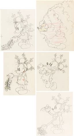 Mickeys Mellerdrammer Mickey Mouse Animation Drawings Group Of 5 Walt