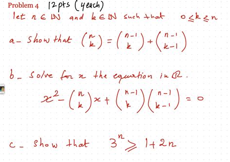 Solved Problem 4 12 Pts 4 Each Let NN And KN Such That Chegg Com